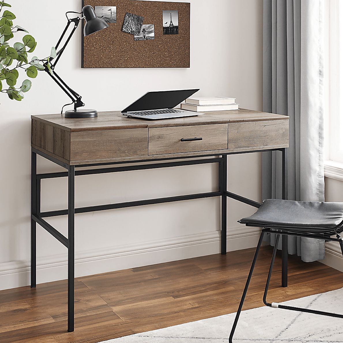 Romare Gray Lift Top Desk - Rooms To Go