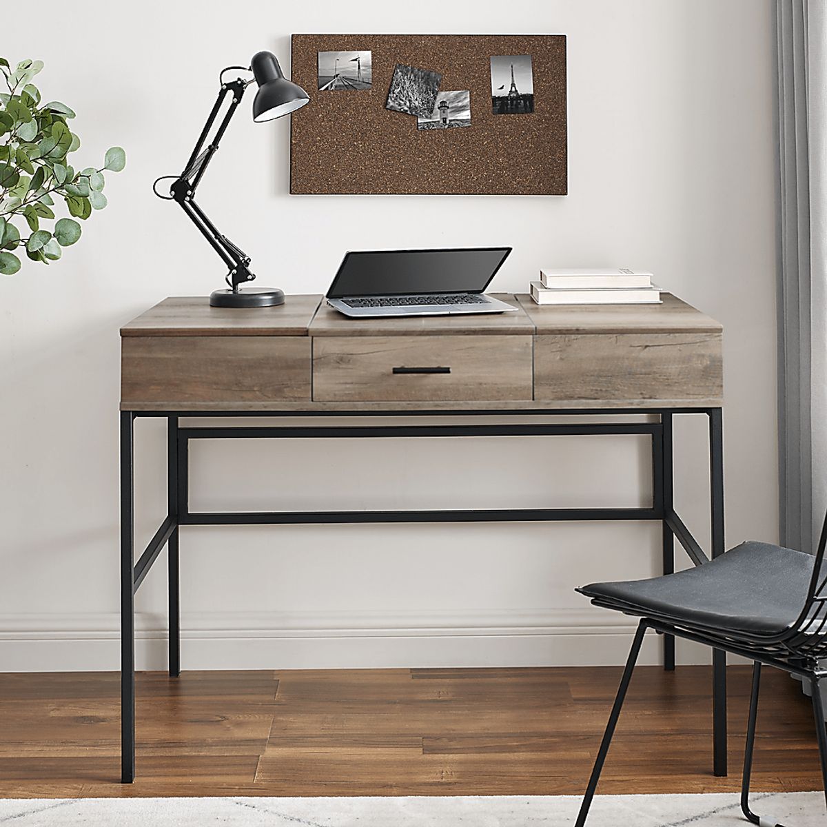 Romare Gray Lift Top Desk | Rooms to Go