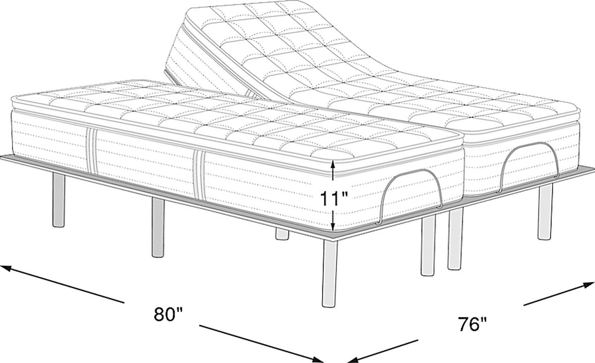 Rooms-A-Pedic Quadtech 11 Split King Adjustable Mattress Set | Rooms to Go