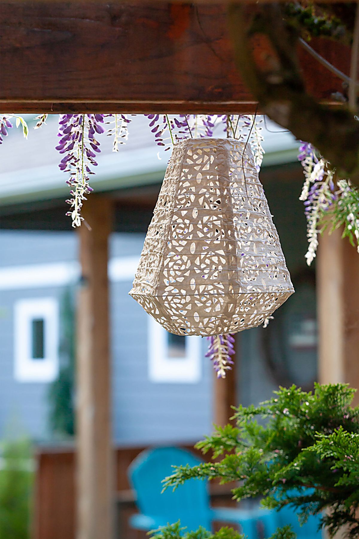 Rose Lace Pearl Beige Outdoor Lantern | Rooms to Go