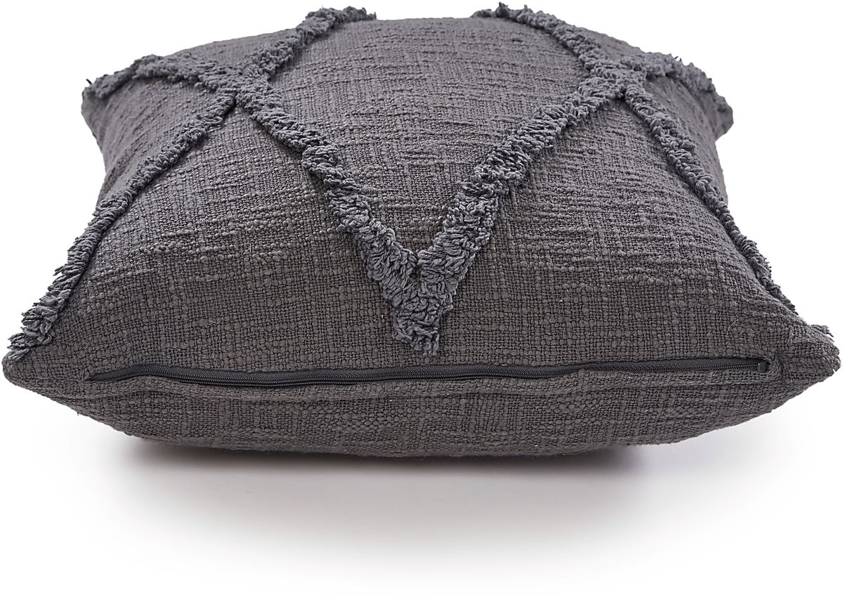 Rosellar Dark Gray Cotton Fabric Throw Pillow | Rooms to Go