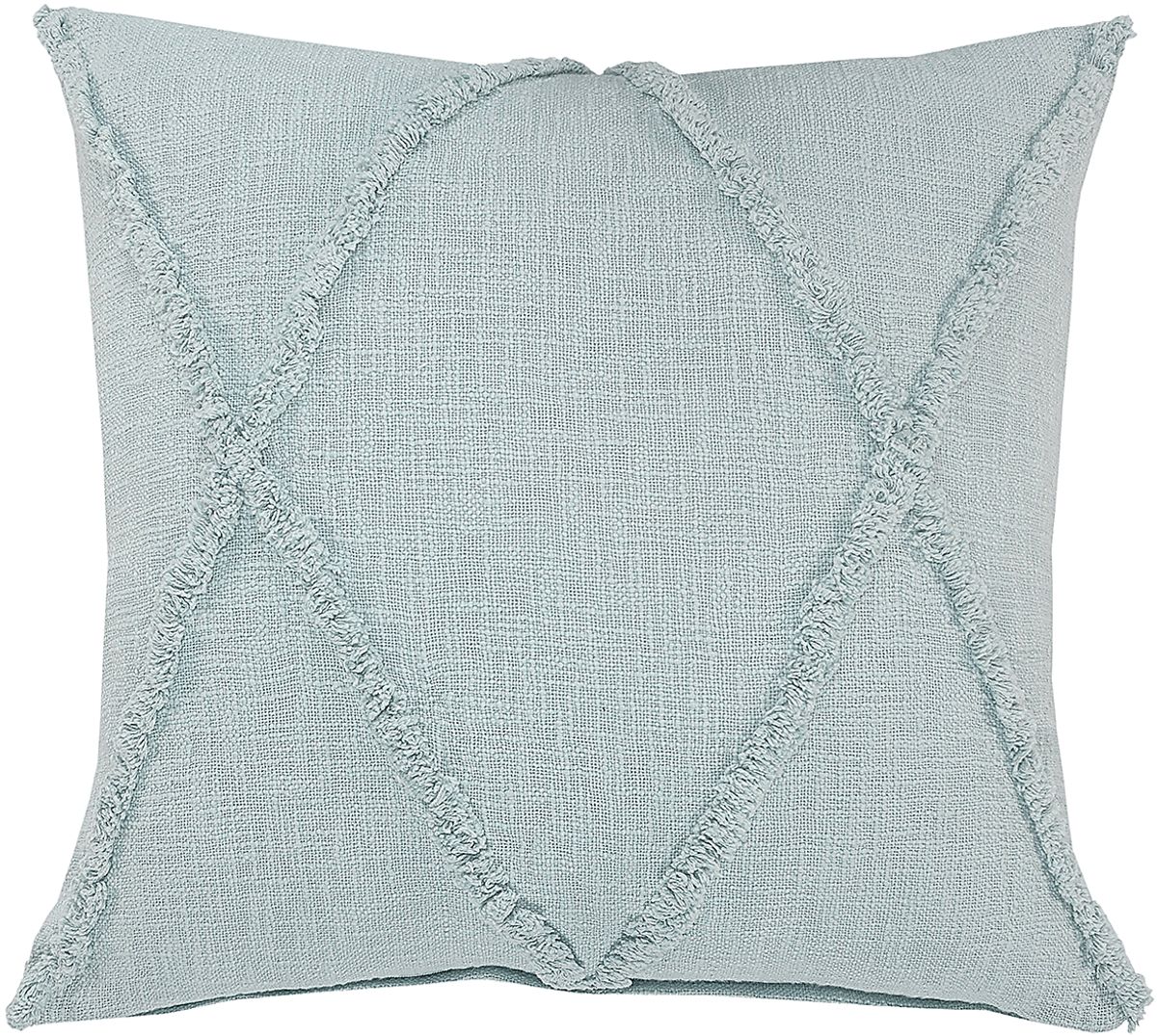 Rosellar Light Blue Cotton Fabric Throw Pillow | Rooms to Go