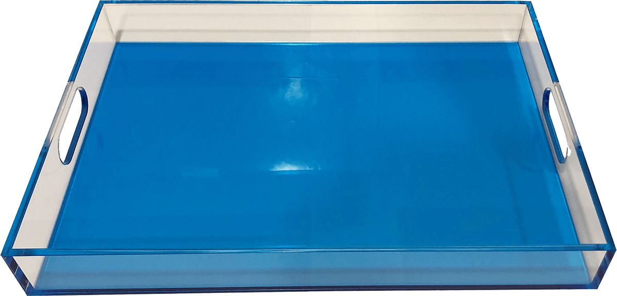 Roseware Blue Tray | Rooms to Go