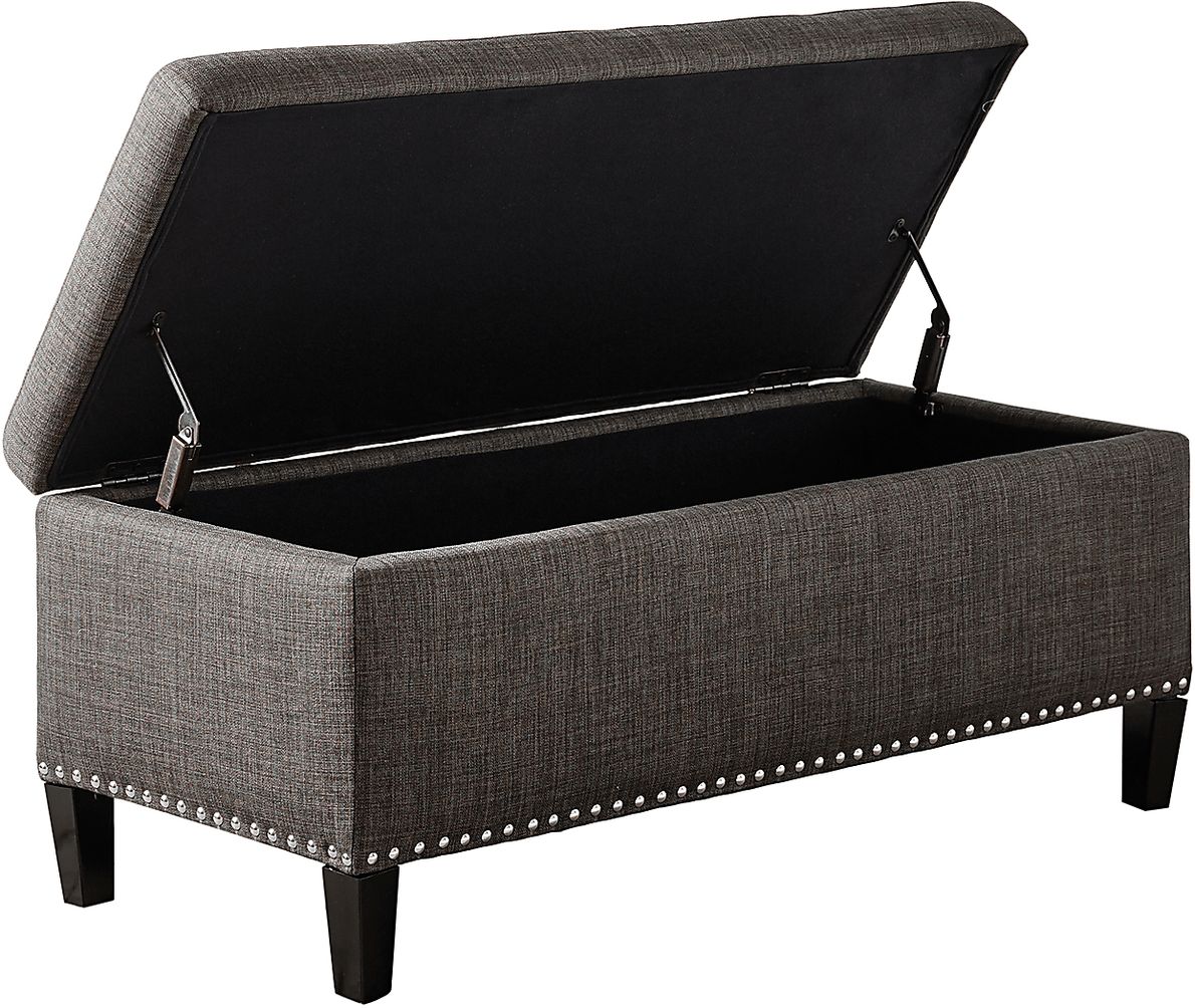 Rosewin Charcoal Accent Bench - Rooms To Go