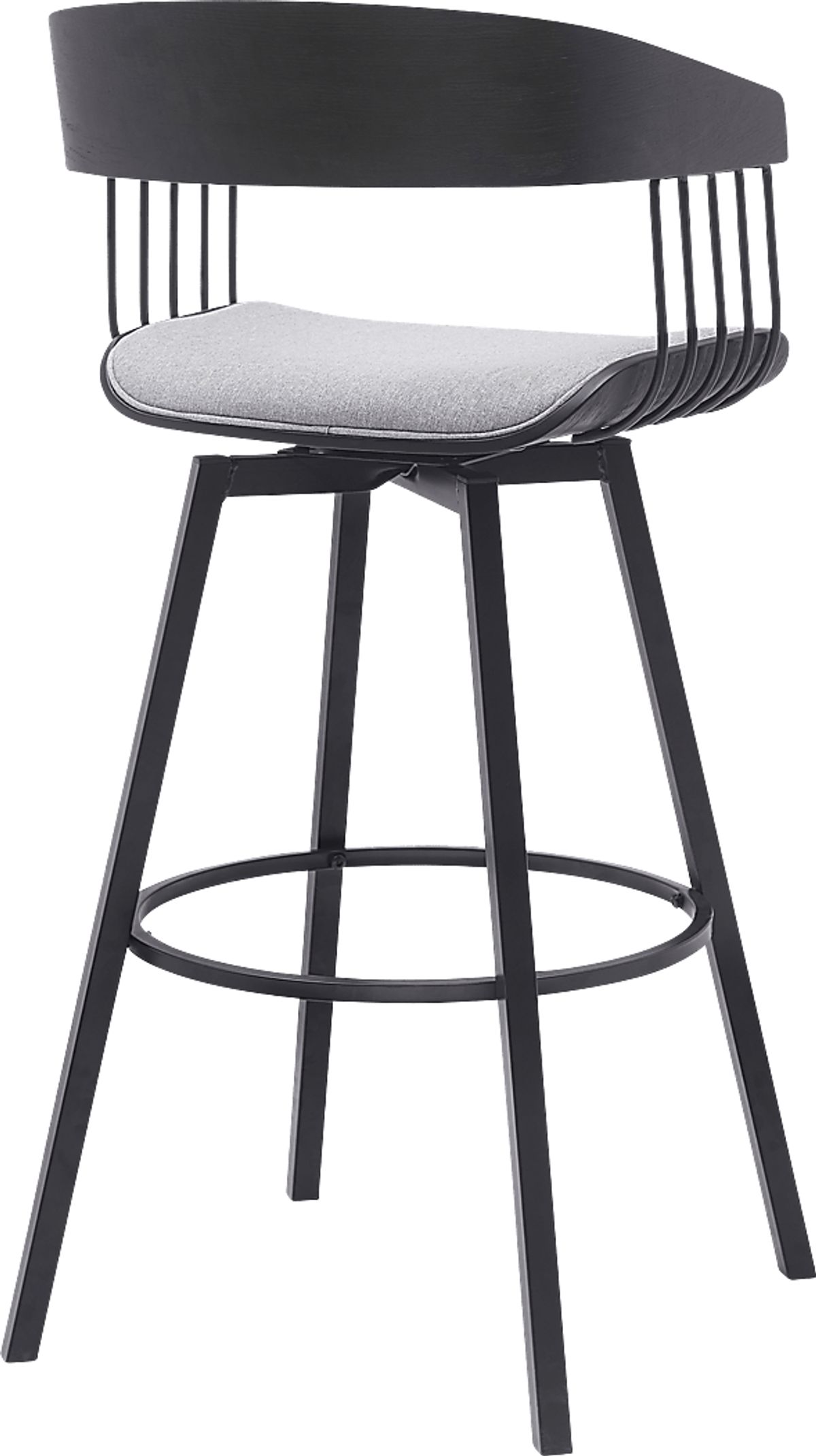 Rowtimber Polyester Fabric Swivel Barstool | Rooms to Go