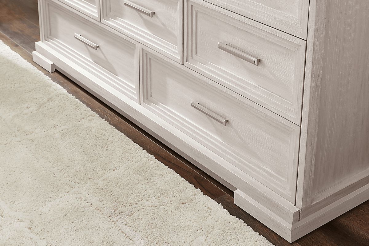 Cindy Crawford Royal Park 5 Pc Ivory Light Wood,White Polyester Fabric ...