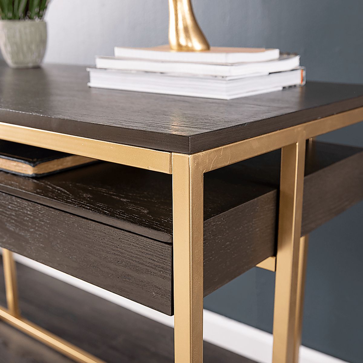 Roycar Brown Dark Wood Desk | Rooms to Go