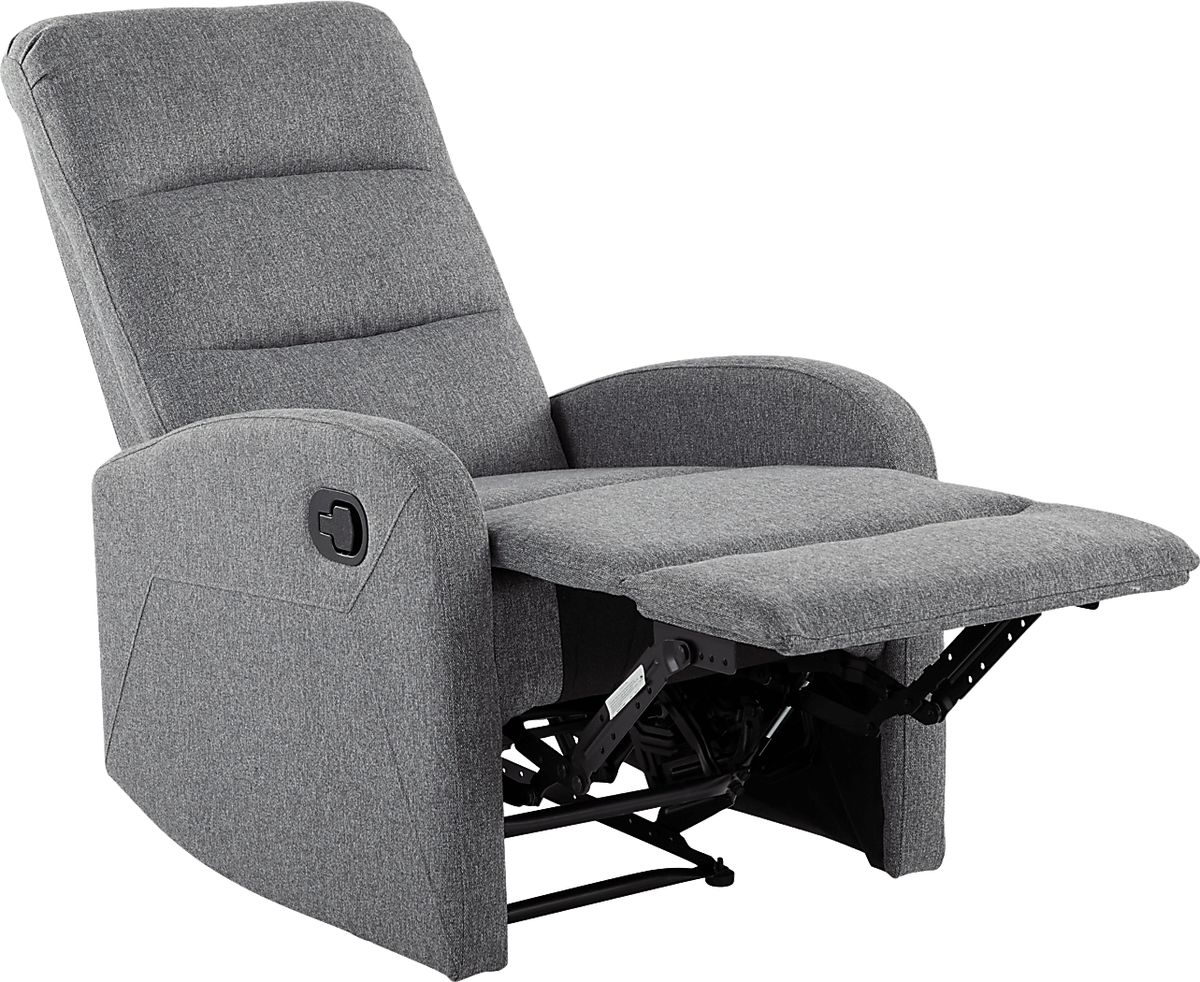 Royervista Charcoal Black,Gray Polyester Fabric Recliner | Rooms to Go