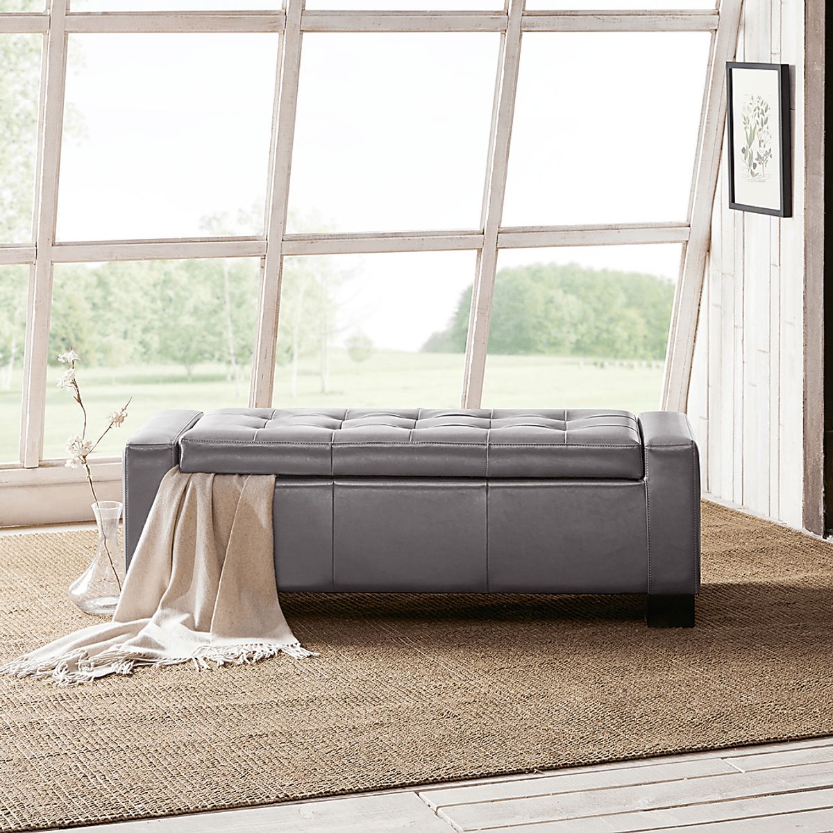 Roystone Gray Accent Bench | Rooms to Go