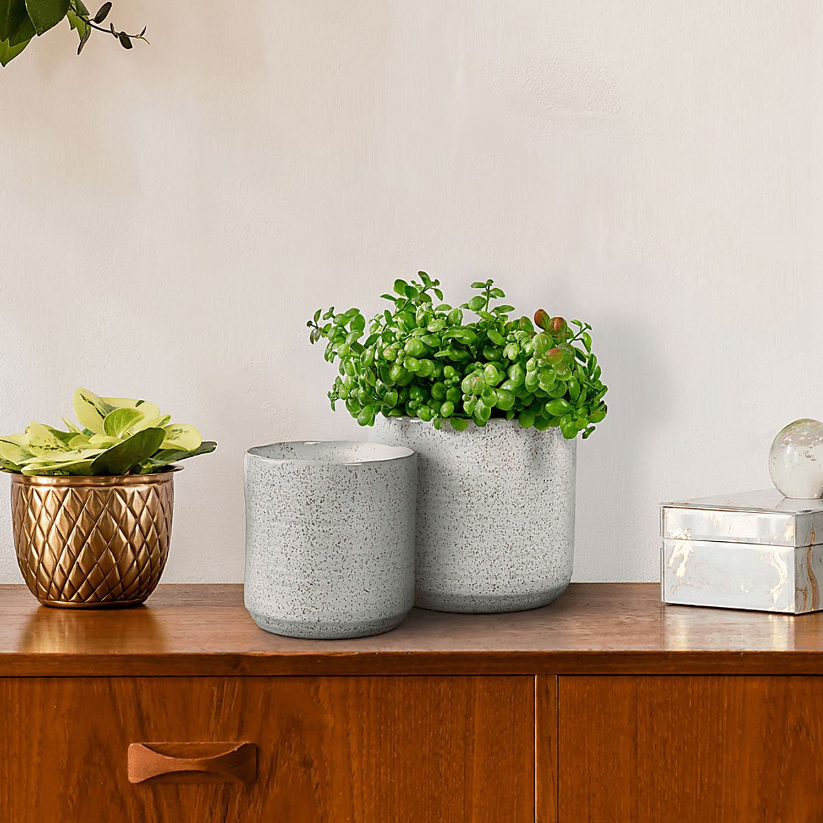 Ruffner White Colors,White Planter, Set Of 2 | Rooms to Go