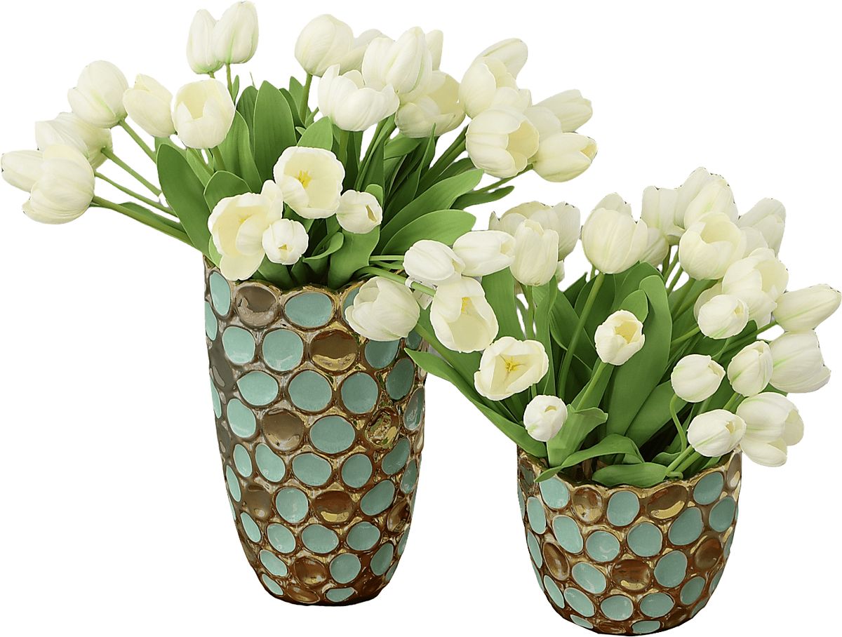 Runako Turquoise Blue Vase, Set Of 2 | Rooms to Go