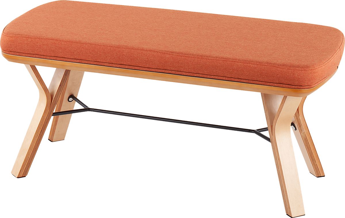 Rushworth I Orange Orange,Red Accent Bench | Rooms to Go