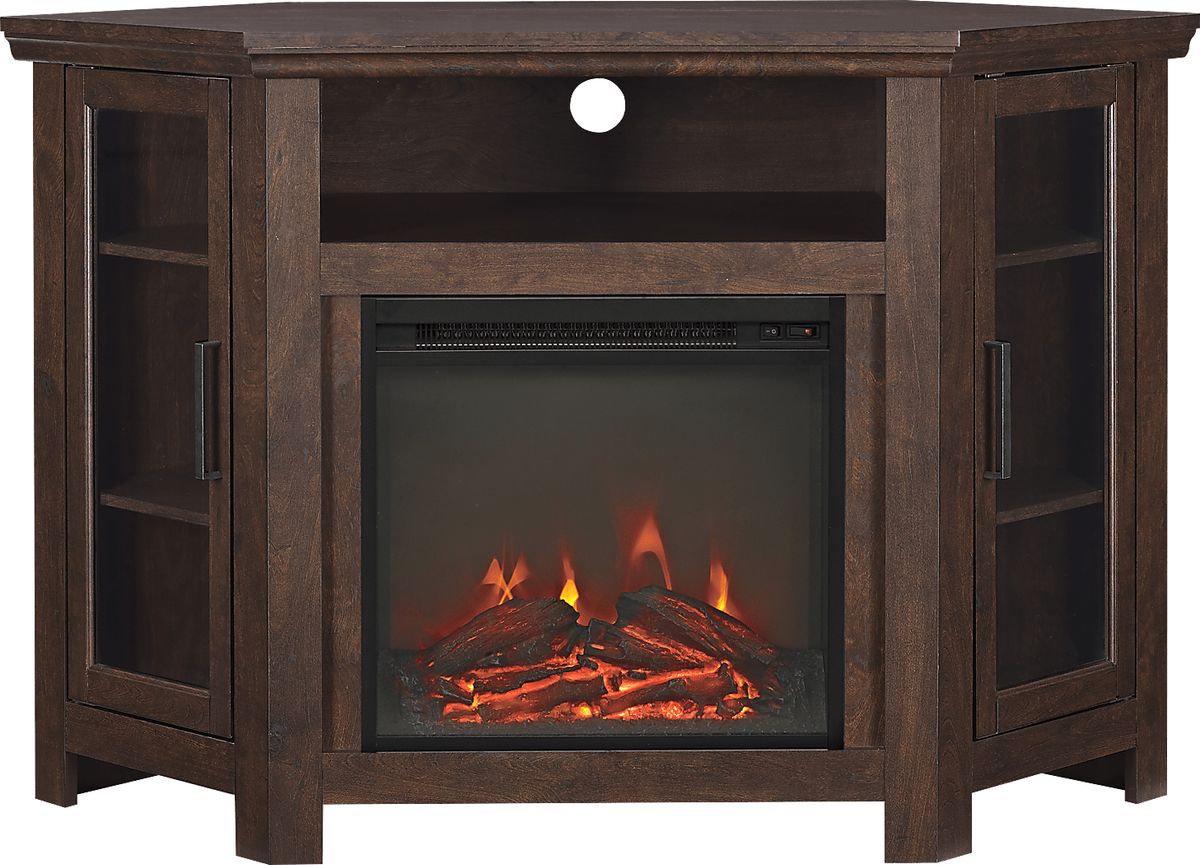 Russell Brown Dark Wood 48 in. Firebox Console | Rooms to Go