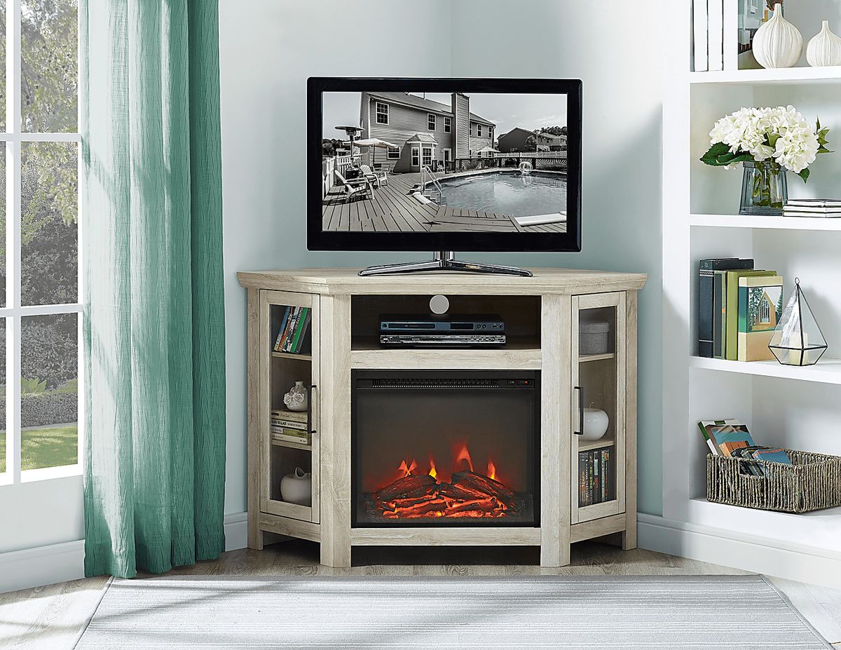 Russell White Colors,White 48 in. Firebox Console | Rooms to Go