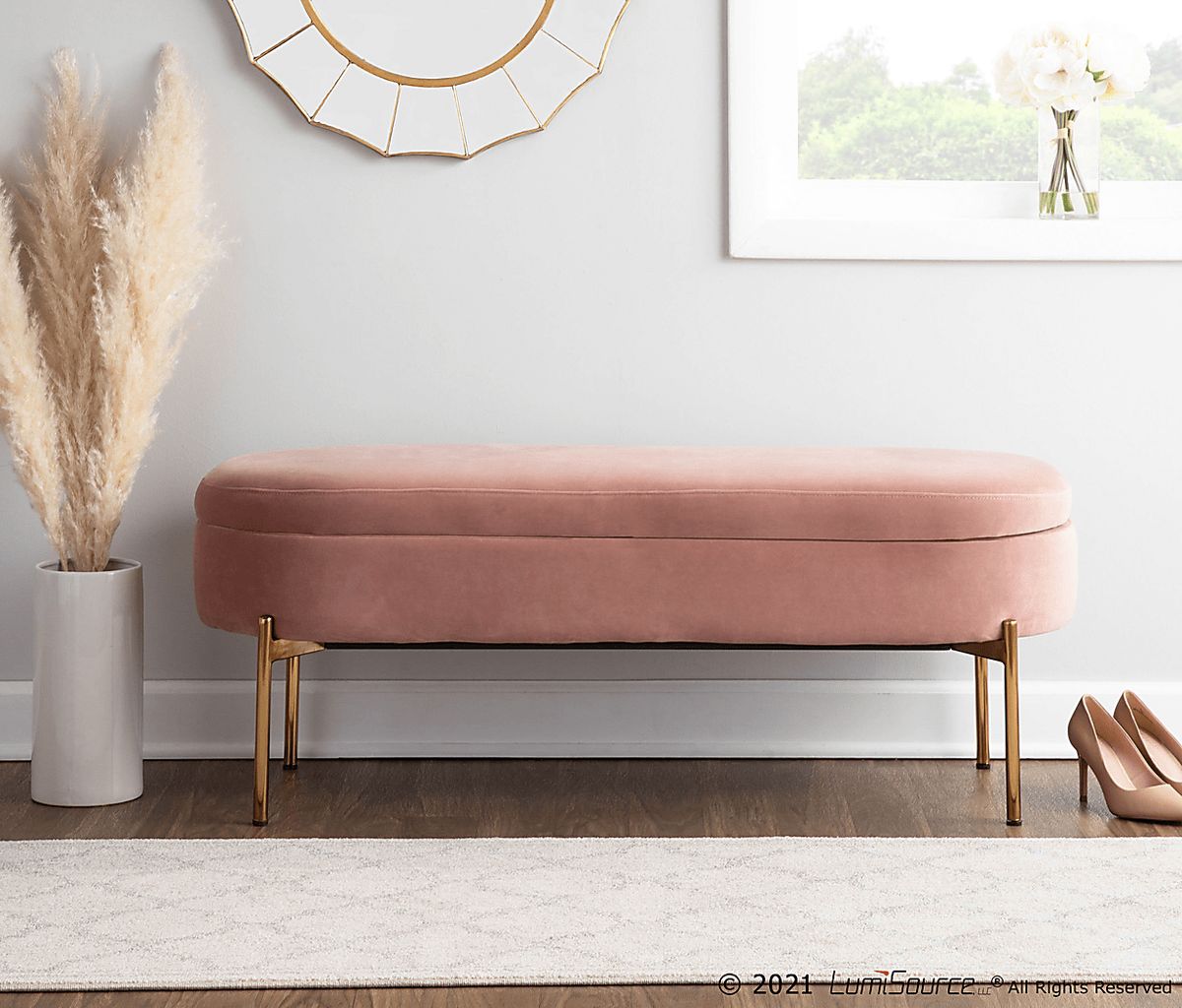 Russlefern Blush Beige Accent Bench | Rooms to Go