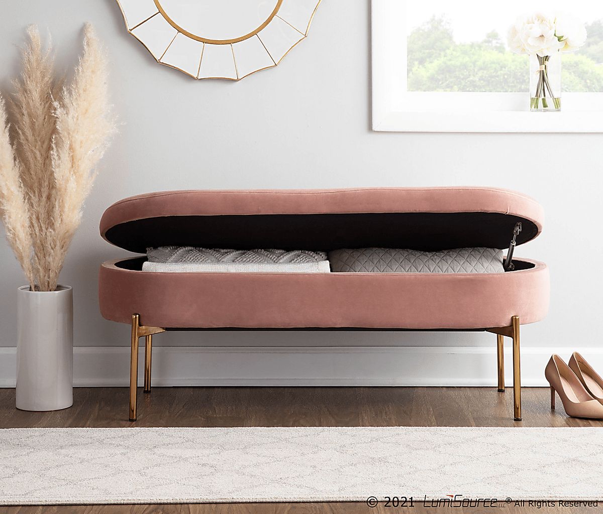 Russlefern Blush Beige Accent Bench | Rooms to Go