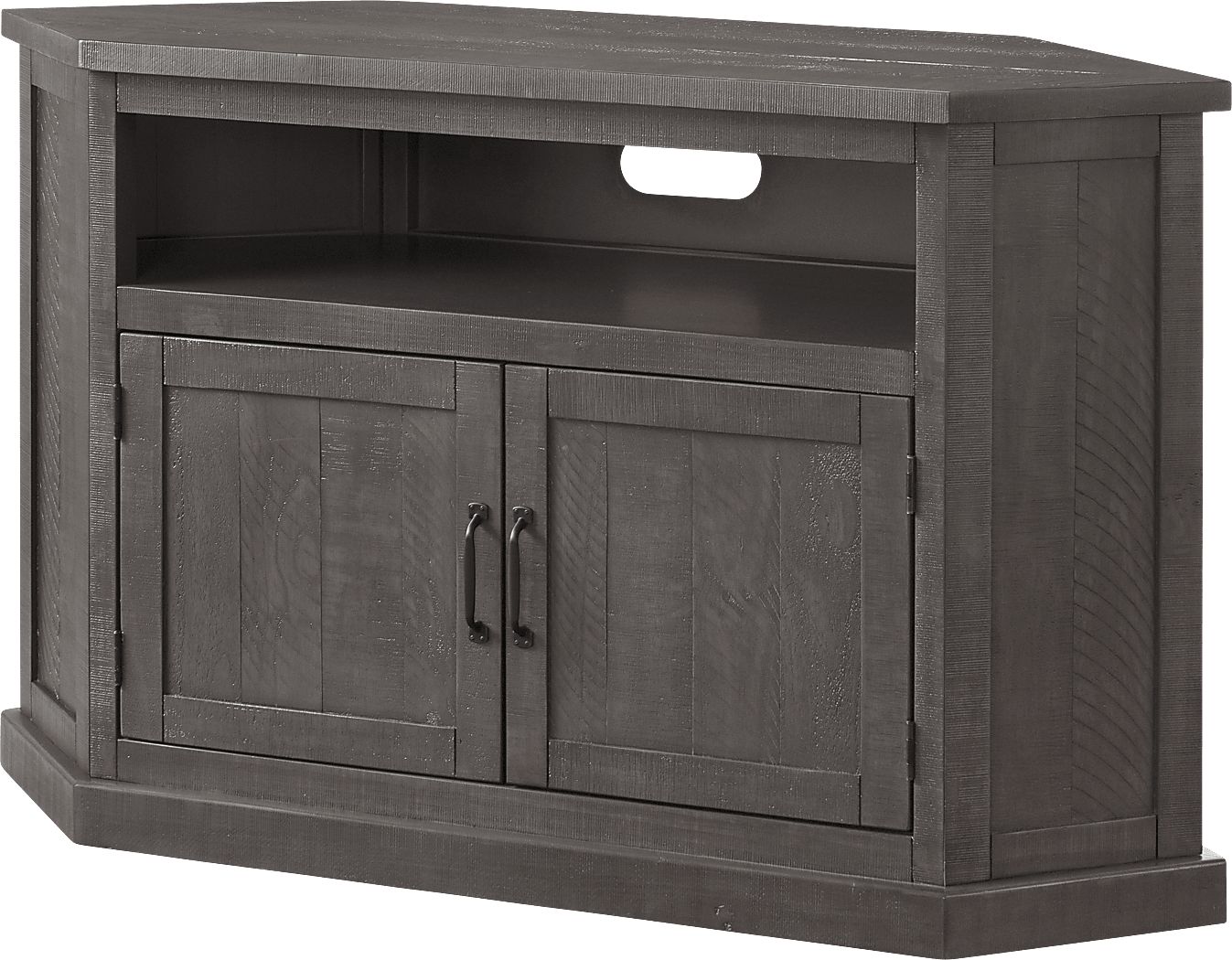 Rustic Path Gray 49.5 in. Corner Console - Rooms To Go