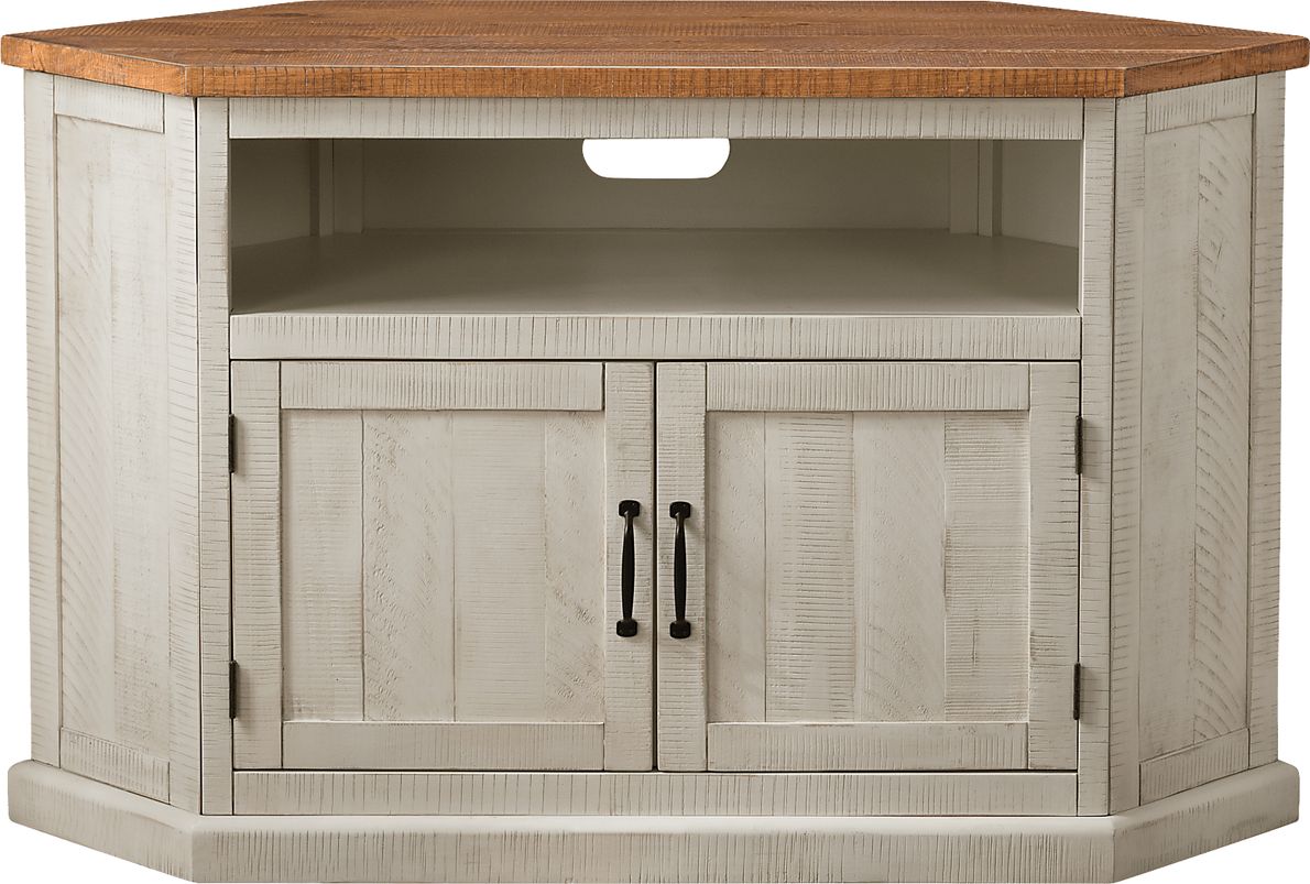 Rustic Path Tobacco 49.5 in. Corner Console - Rooms To Go