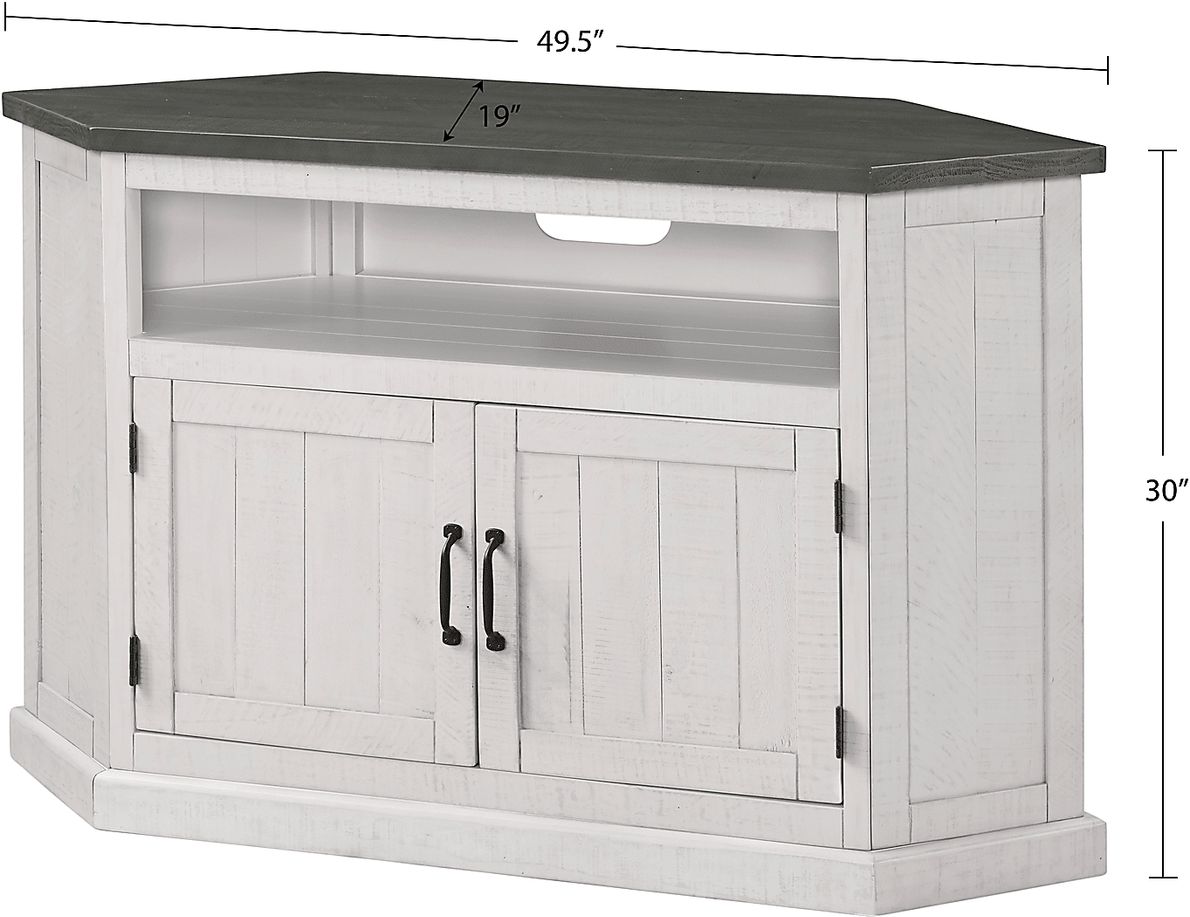 Rustic Path White 49.5in. Corner Console - Rooms To Go