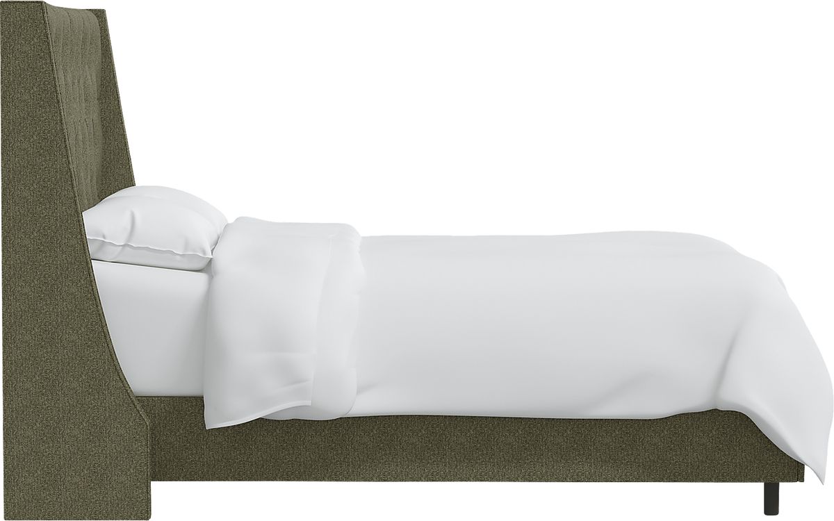 Rustic Saddle I Green Colors Polyester Fabric Queen Bed | Rooms to Go