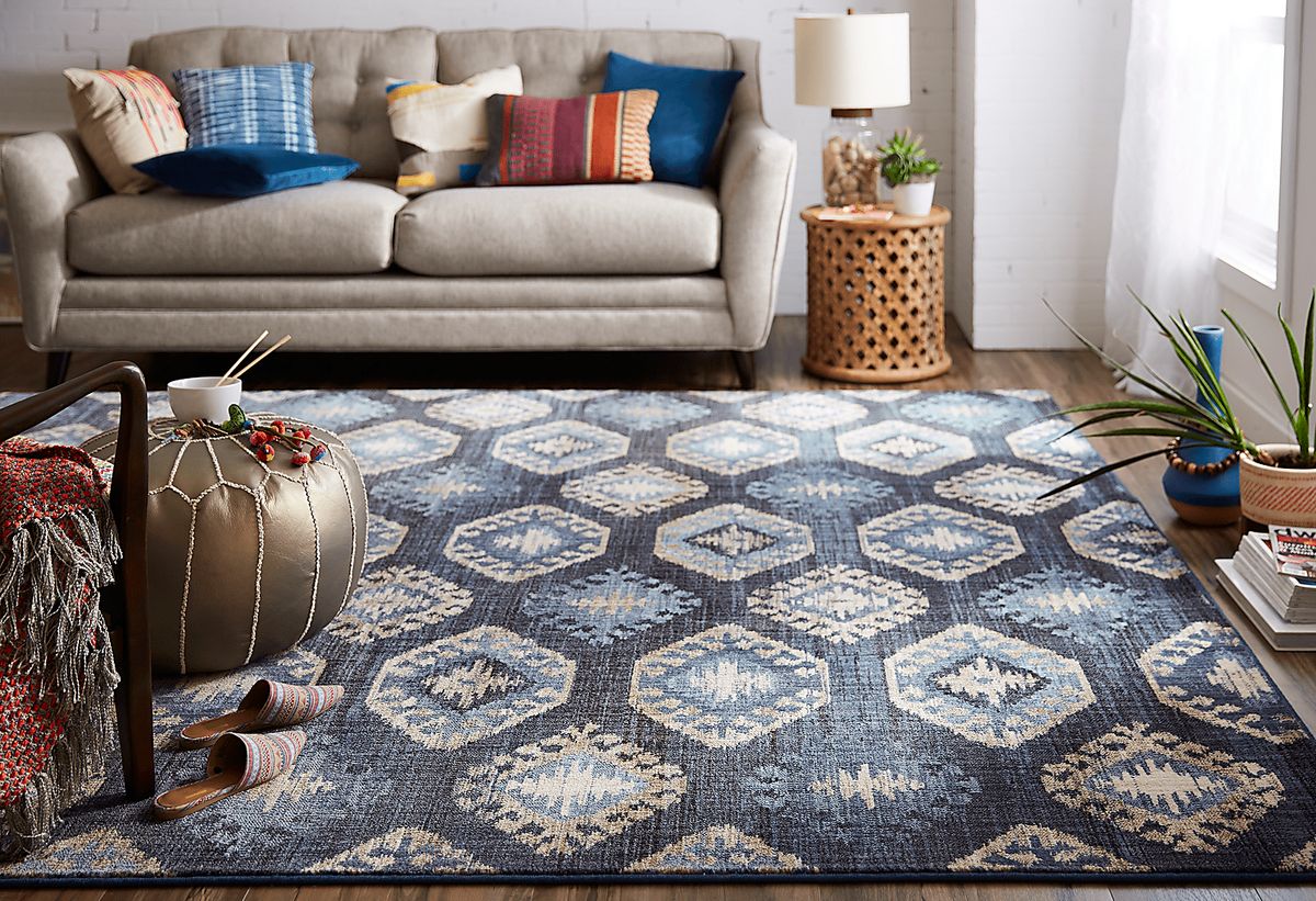 Ryatt Blue Rug | Rooms to Go