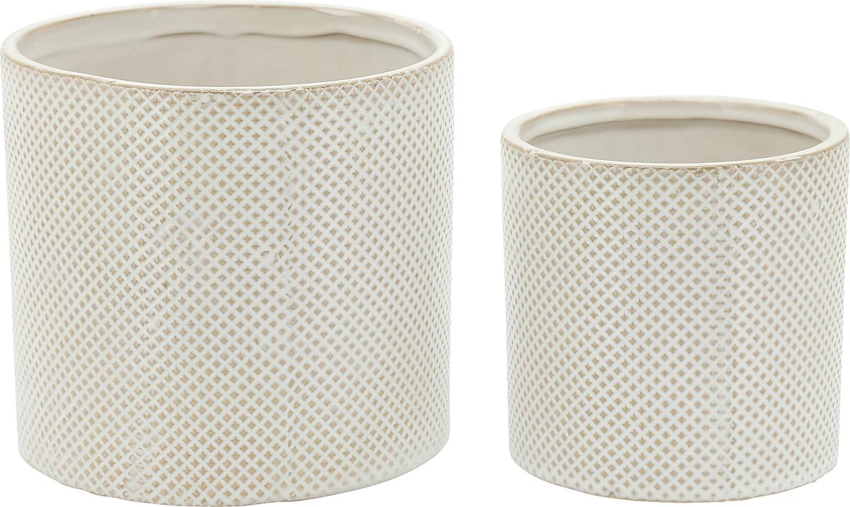 Ryecroft White Colors,White Planter, Set Of 2 | Rooms to Go