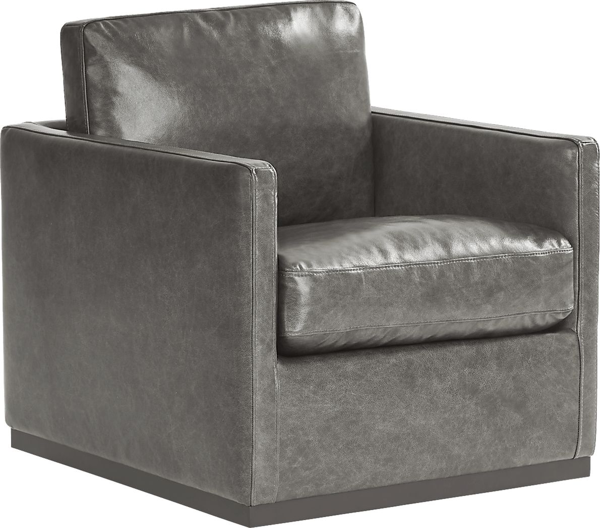 Ryker Onyx Black Leather Swivel Chair - Rooms To Go