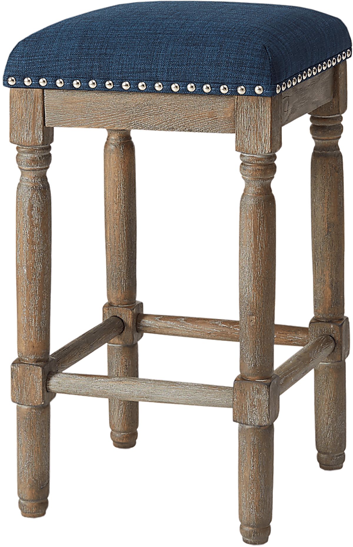 Rylandier Gray Navy Blue Counter Height Stool, Set Of 2 | Rooms to Go