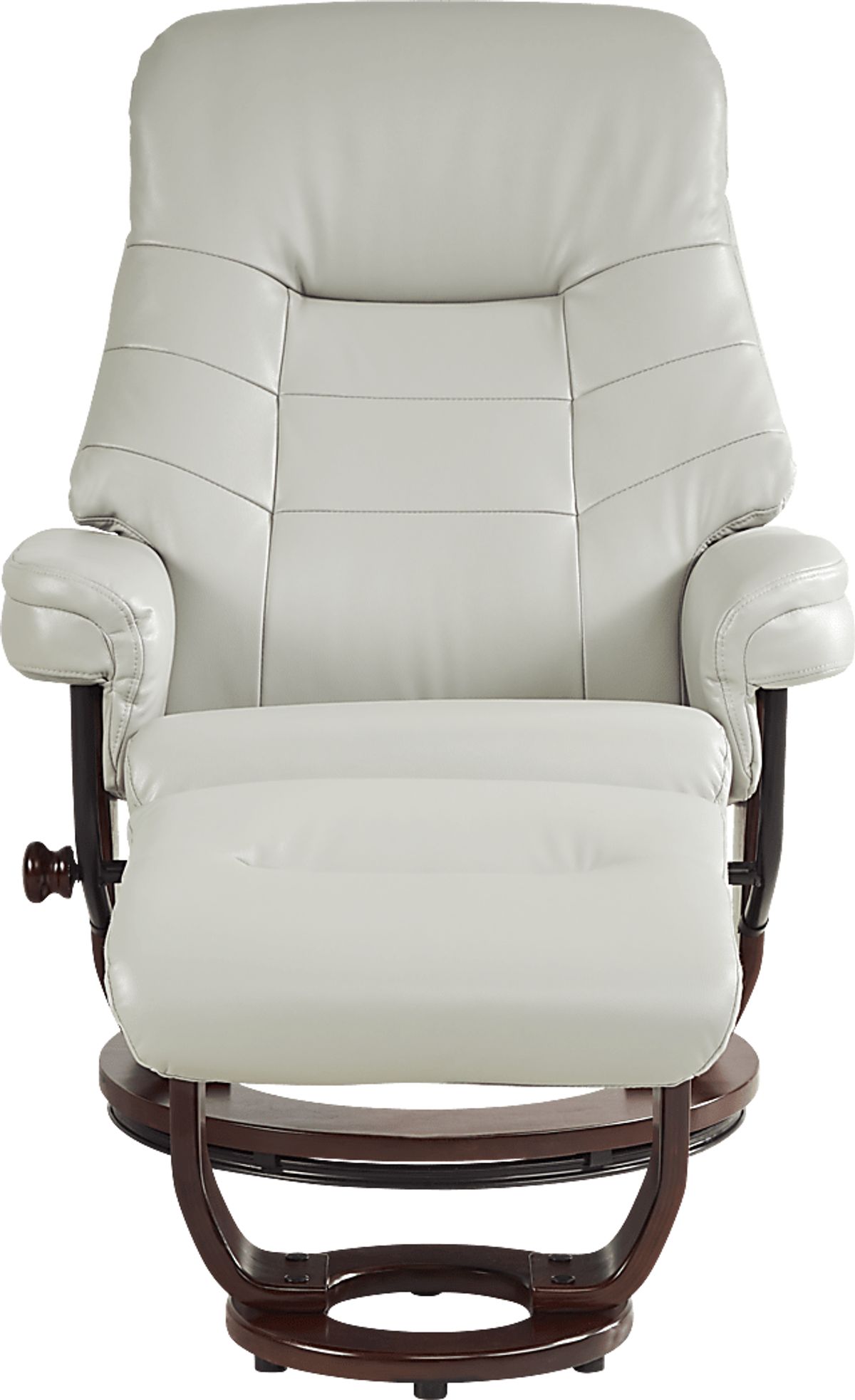 Sabine Gray Polyurethane Fabric Recliner With Ottoman | Rooms to Go