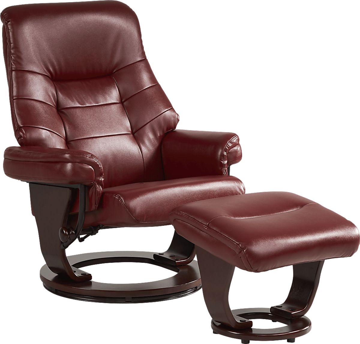 Sabine Red Polyproylene Recliner With Ottoman | Rooms to Go