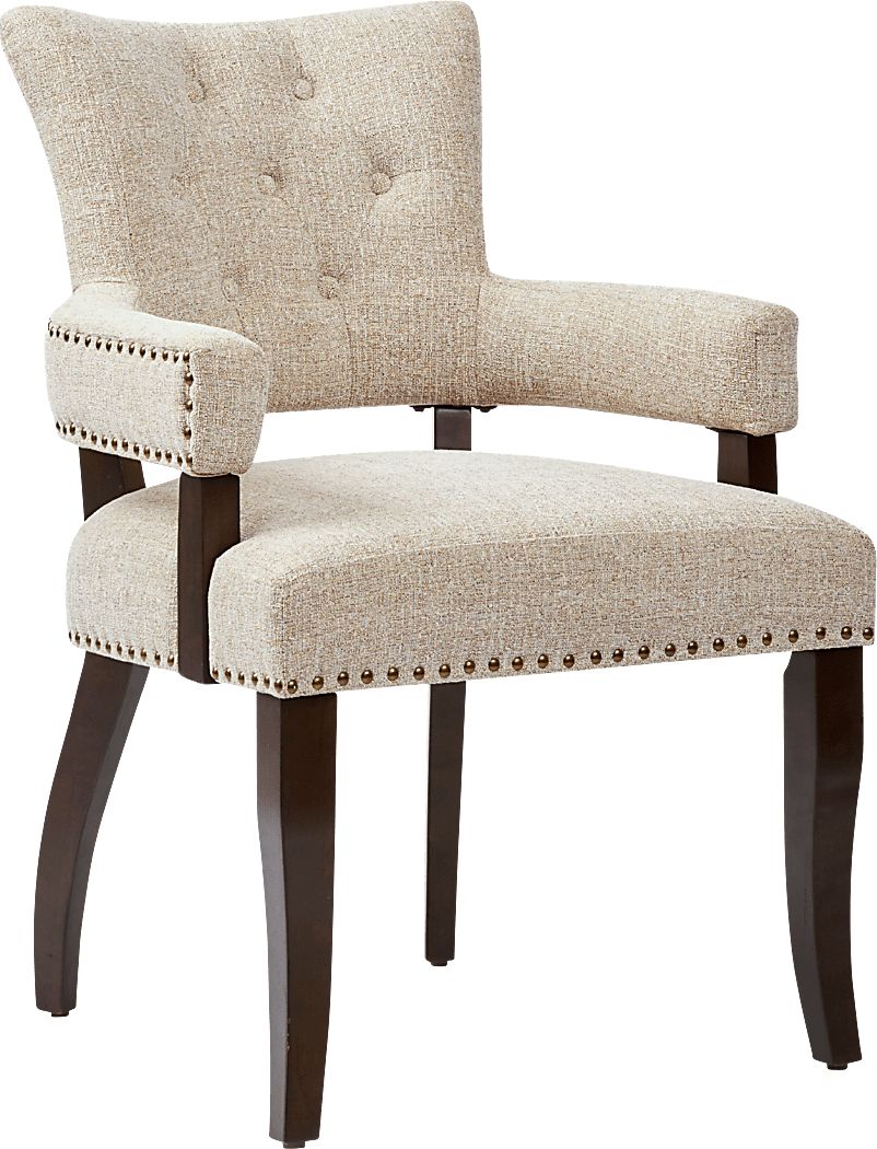 Sagemist Cream Colors,Light Wood,White Beige Arm Chair, Set Of 2 ...