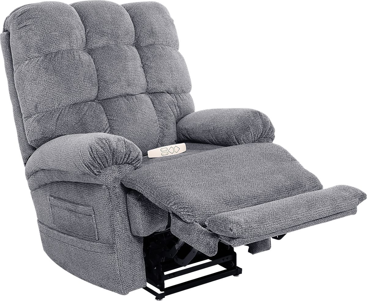 Saisha Gray Polyester Fabric Power Recliner | Rooms to Go