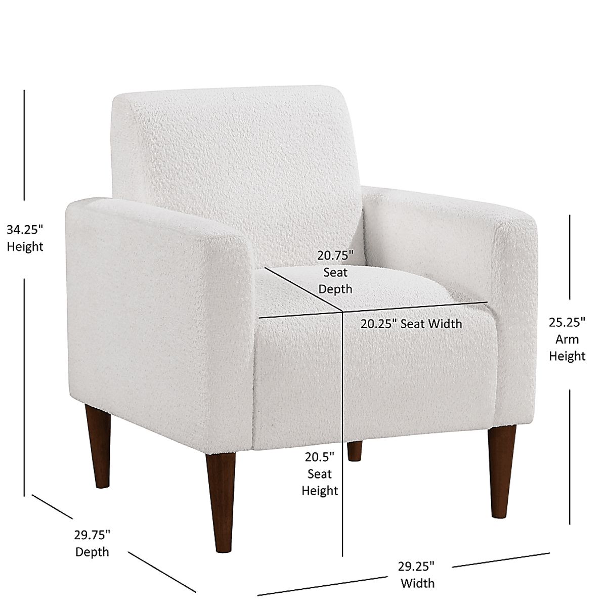 Sakaio White Polyester Fabric Accent Chair | Rooms to Go