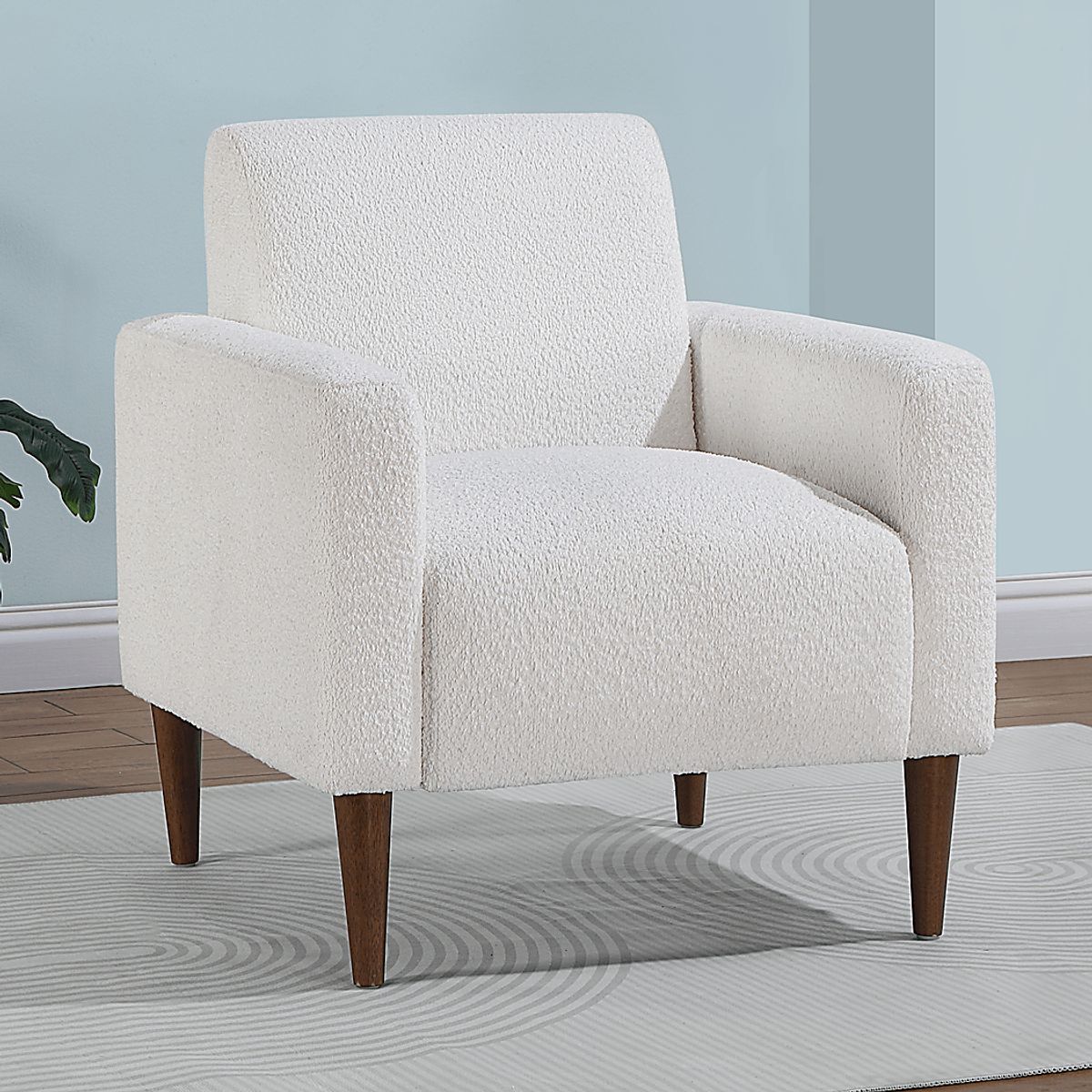 Sakaio White Polyester Fabric Accent Chair | Rooms to Go