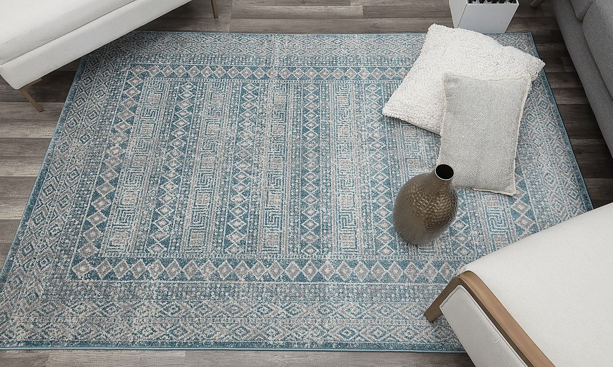 Salatino Blue Rug | Rooms to Go