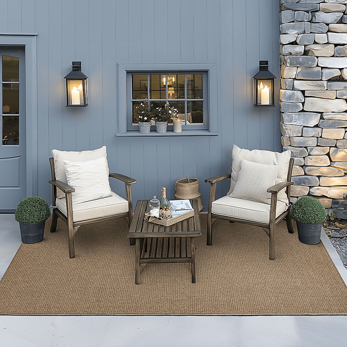 Salt Life Buxlam Bay Brown Outdoor Rugs | Rooms to Go