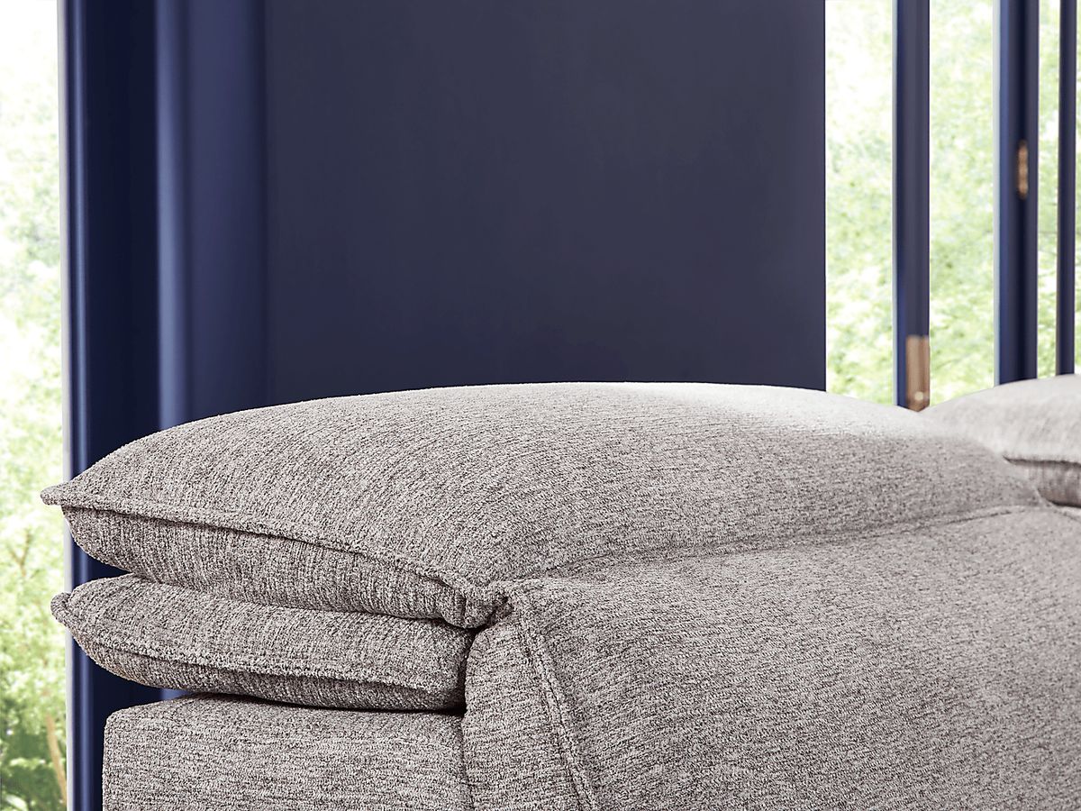 Drew & Jonathan Salvator Street Gray Polyester Fabric 3 Pc With Chaise ...