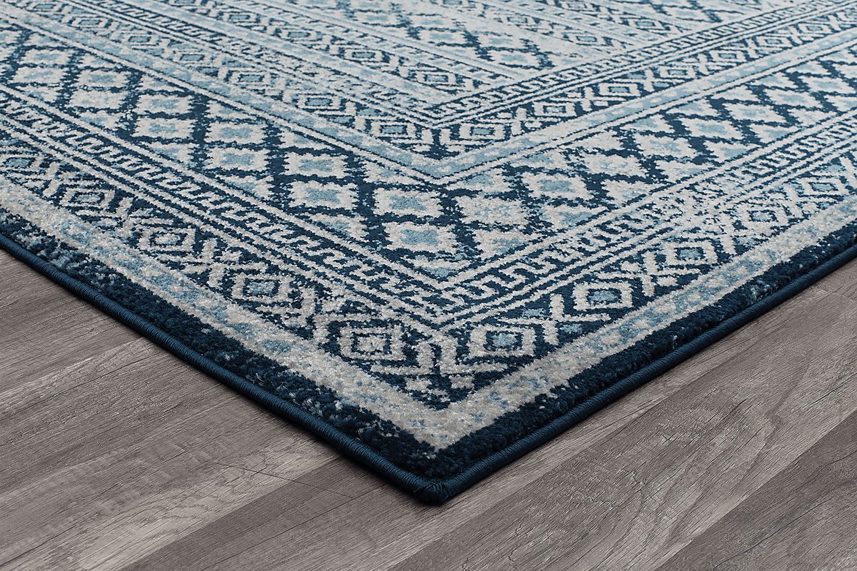 Samarbir Navy Blue Rug | Rooms to Go