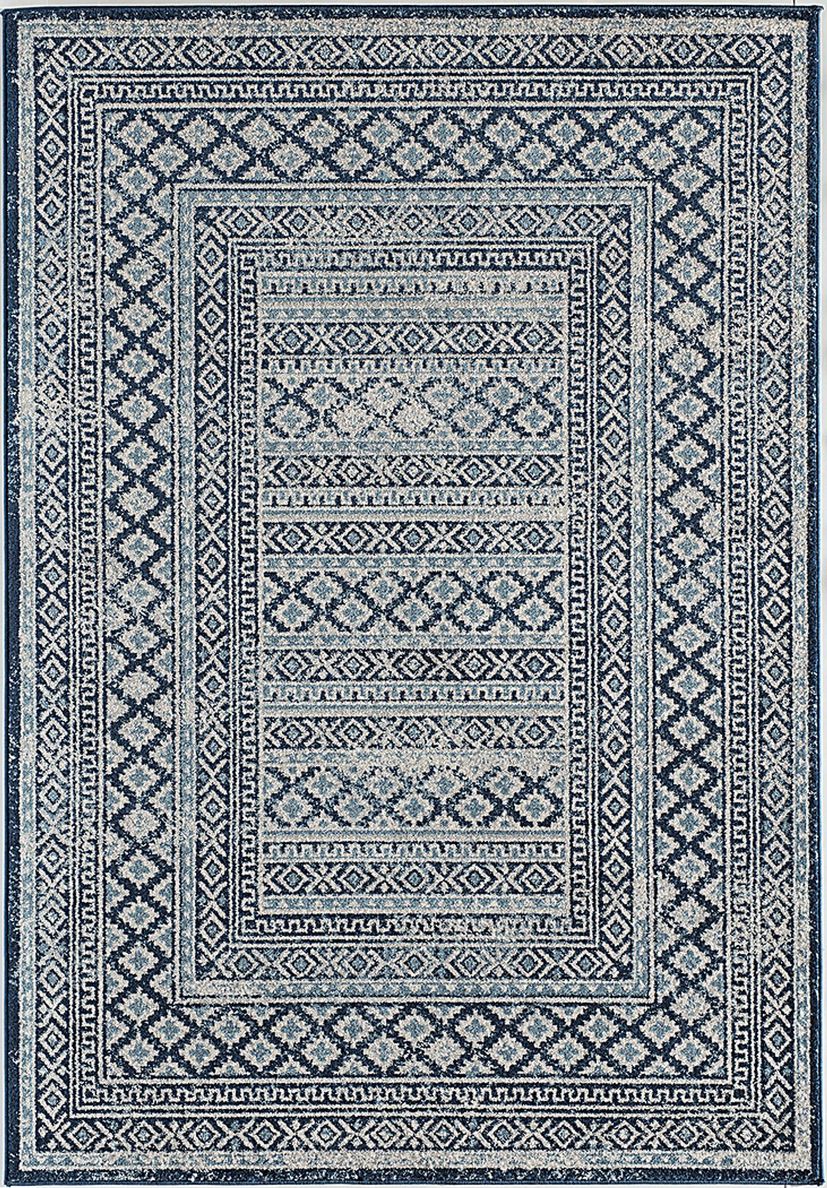 Samarbir Navy Blue Rug | Rooms to Go