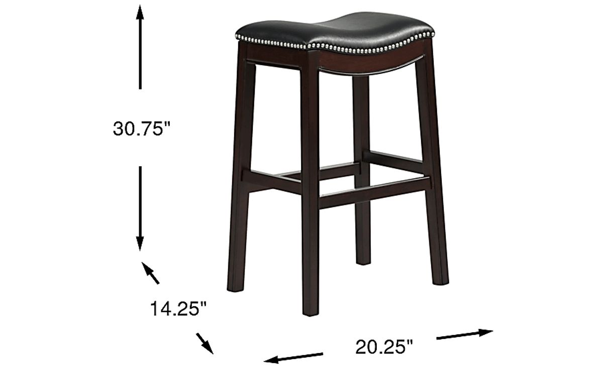 Samford Brown Dark Wood Black Barstool | Rooms to Go