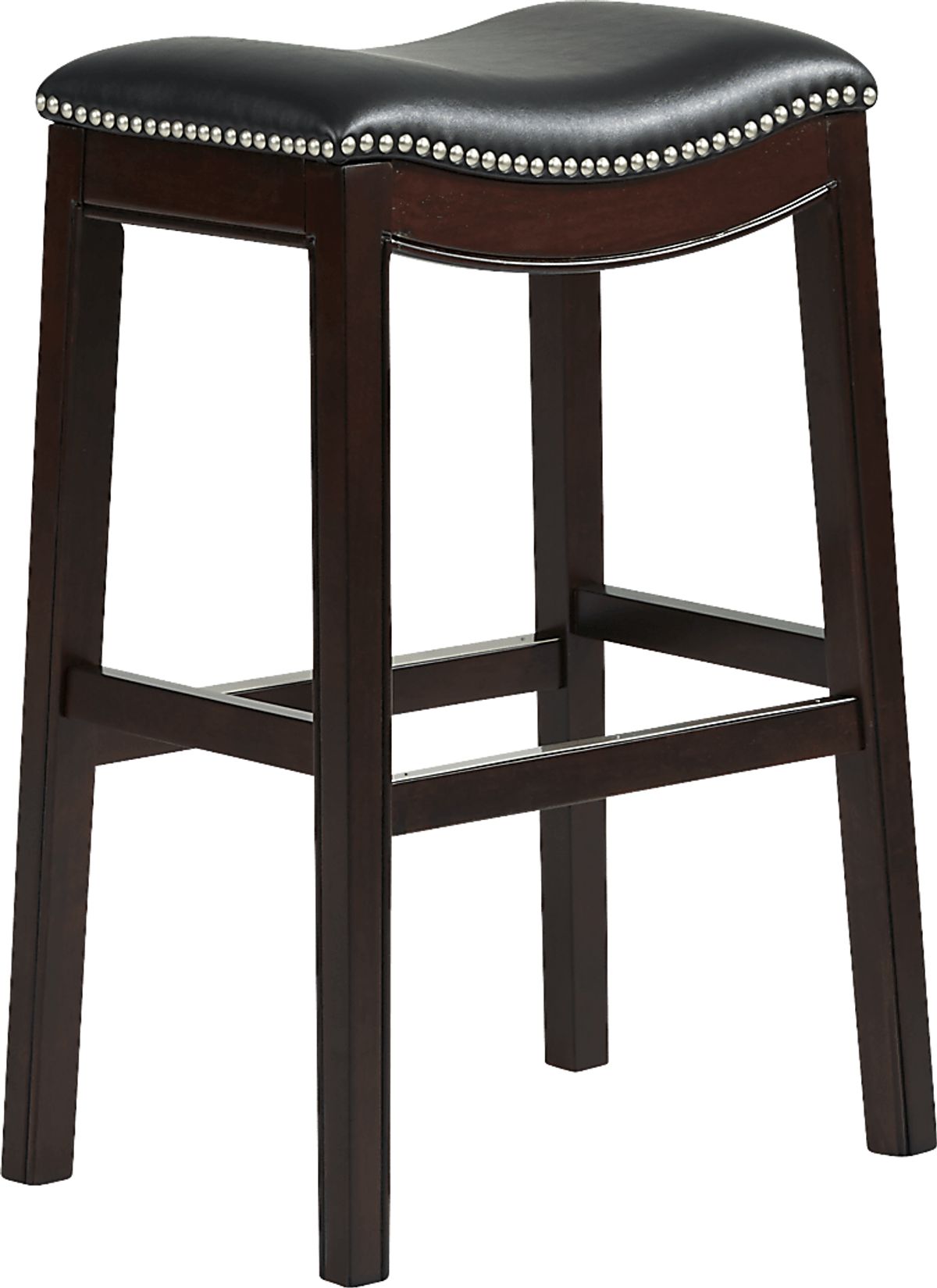 Samford Brown Dark Wood Black Barstool | Rooms to Go