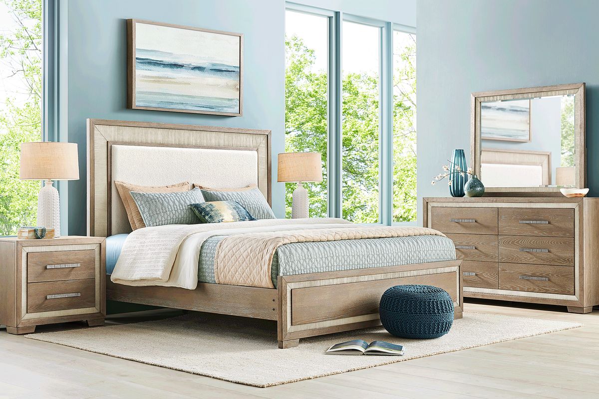 Sand Key 5 Pc Sandstone Colors King Bedroom Set With 6 Drawer Dresser ...