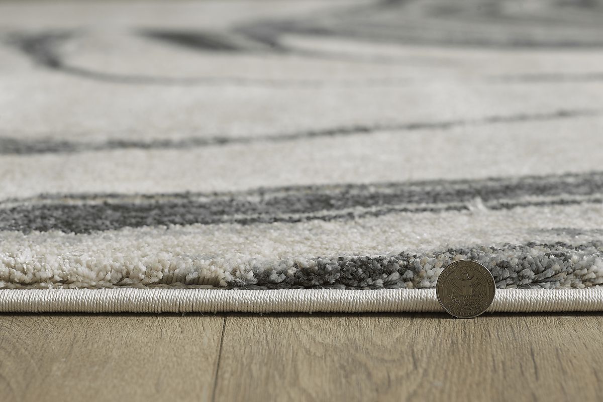 Sand Ribbons Ivory Beige Polypropylene Fabric Rug | Rooms to Go