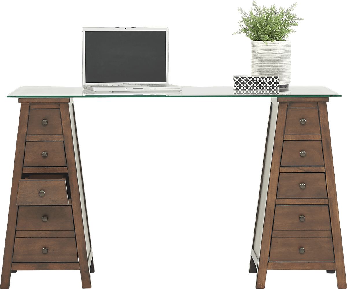 Sandi Brown Cherry Dark Wood Desk | Rooms to Go