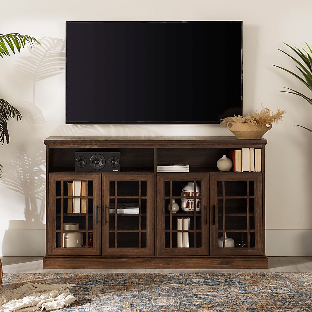 Sandwedge Walnut Dark Wood 58 in. Console | Rooms to Go