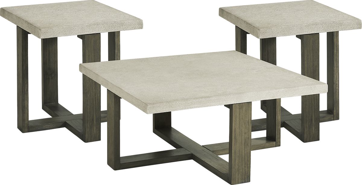 Sanger Gray Square 3 Pc Table Set | Rooms to Go