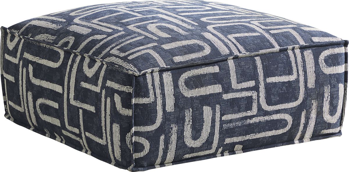 Santa Monica Place Blue Microfiber Cocktail Ottoman | Rooms to Go