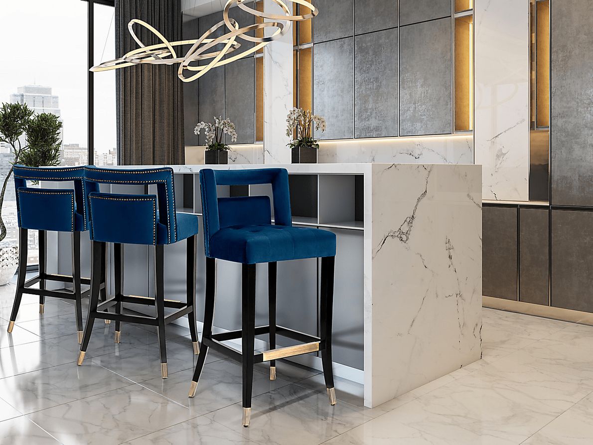 Saraelle Navy Counter Height Stool - Rooms To Go