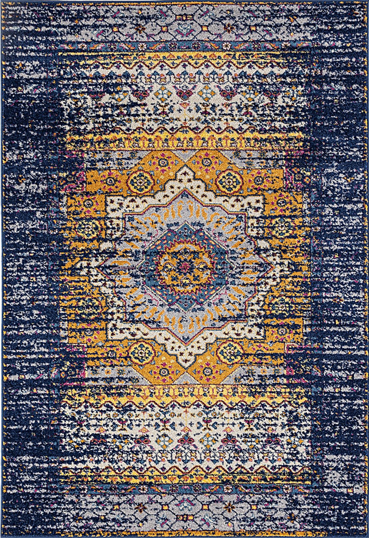 Sarcel Navy,Orange Blue,Orange,Red Rugs | Rooms to Go