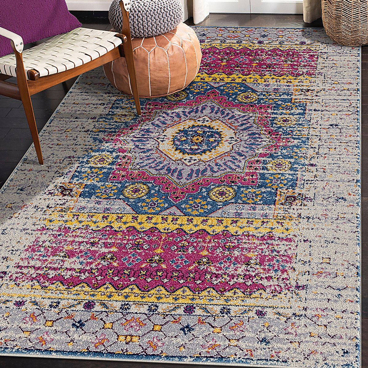 Sarcel Ivory,Pink Beige,Pink Rugs | Rooms to Go